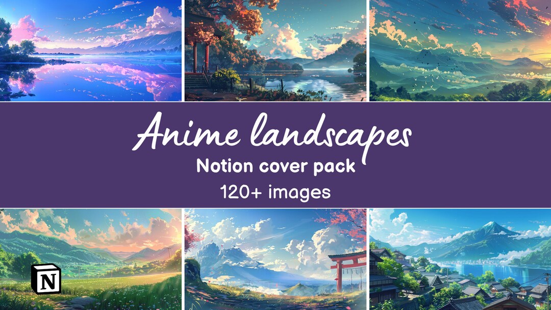Anime Landscapes Notion Cover Pack - 120+ Images - Etsy