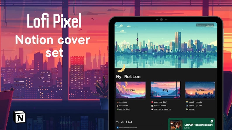 Lofi Pixel Notion Cover Pack - Etsy