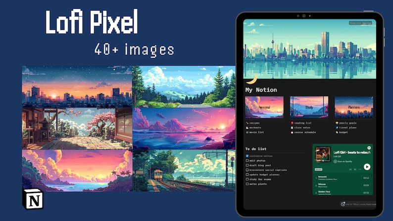 Lofi Pixel Notion Cover Pack - Etsy