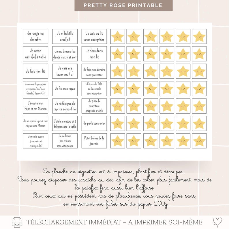 Tableau de récompenses enfant | Tableau motivation Montessori ...