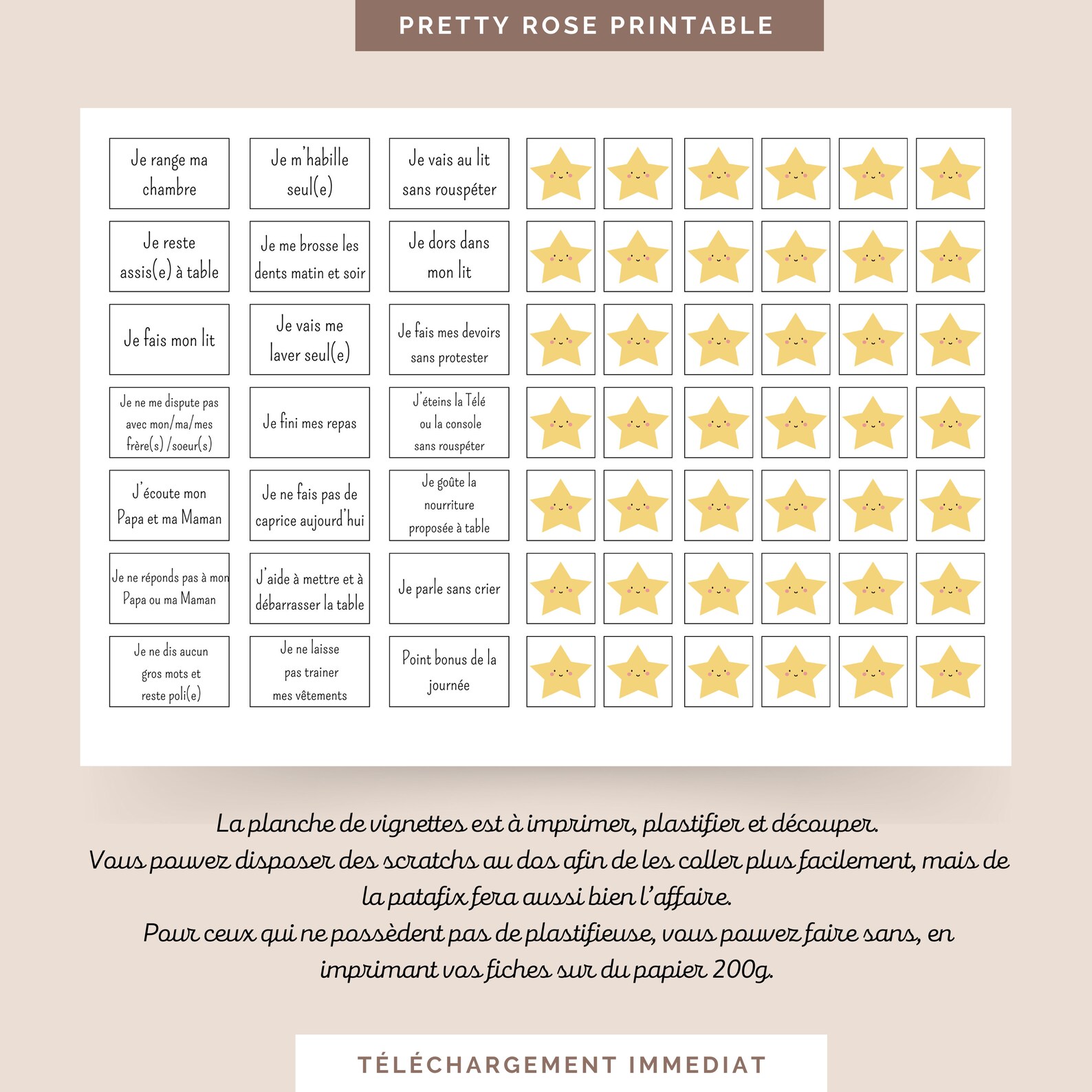 Tableau de récompenses enfant | Tableau motivation Montessori ...