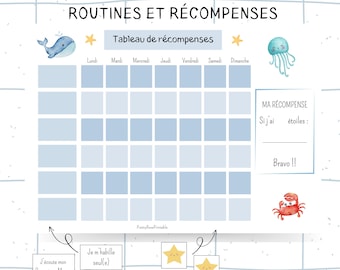 Tableau de récompenses enfant | Tableau motivation Montessori ...