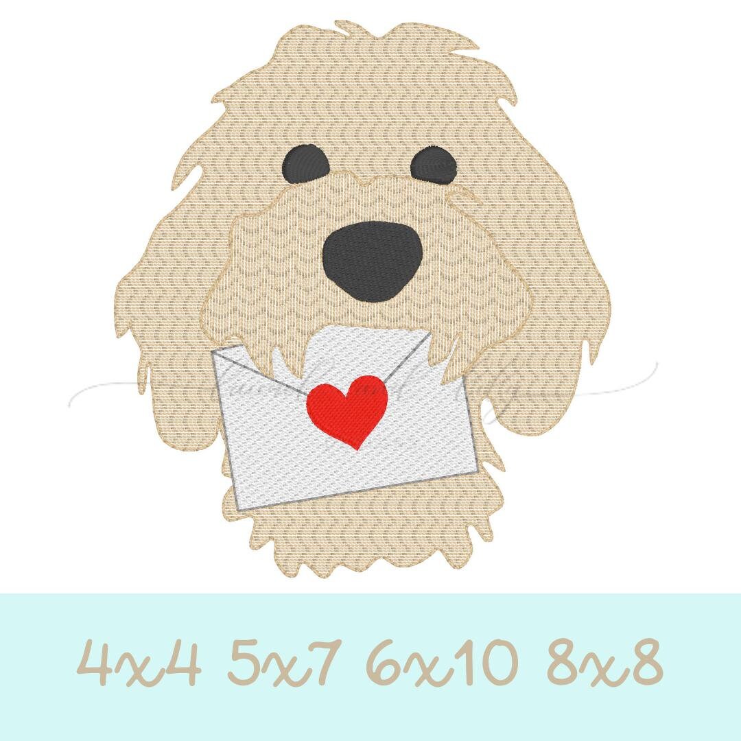 Valentine Goldendoodle Embroidery Design, Labradoodle Embroidery ...