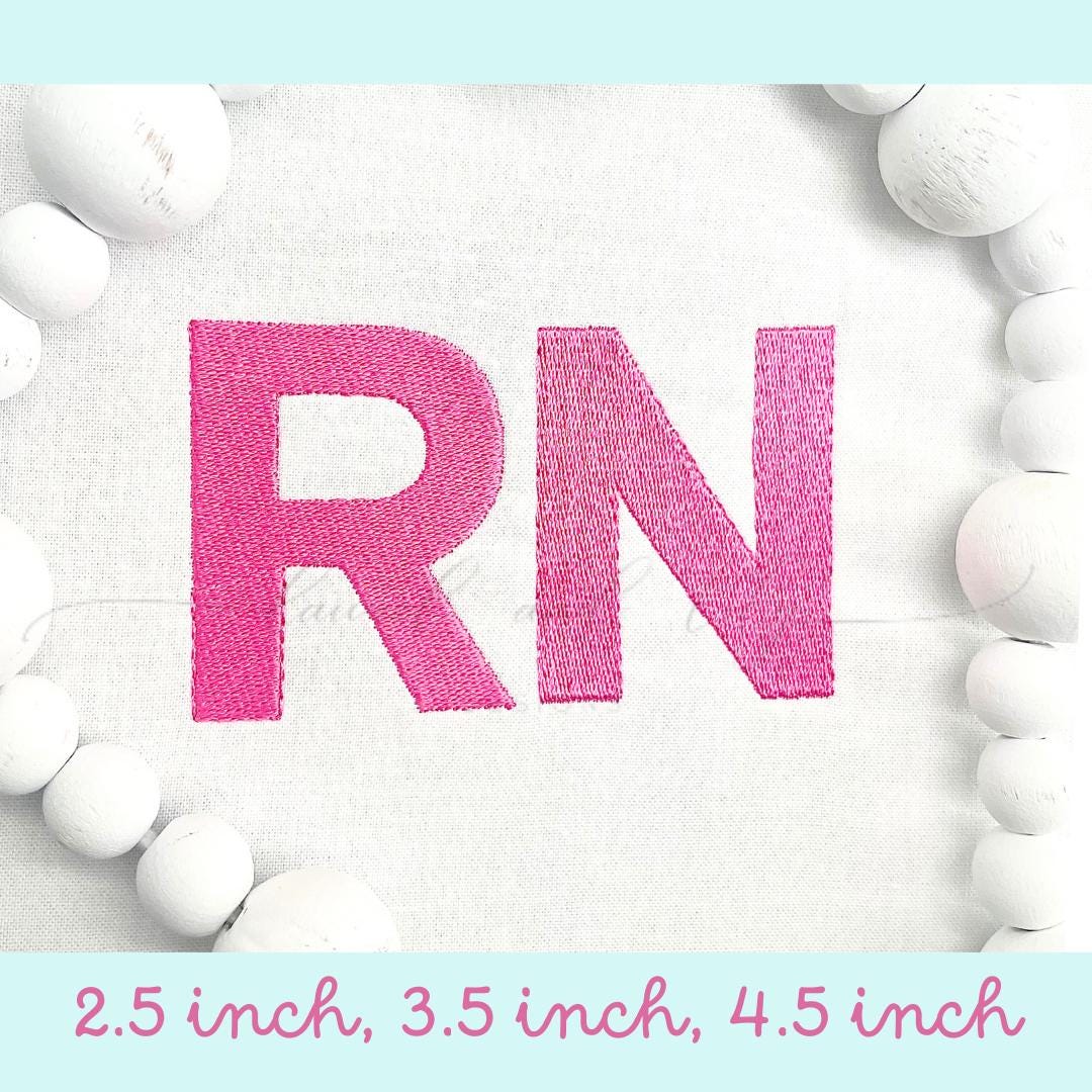 RN Embroidery Design, Machine Embroidery Design, Registered Nurse Fill ...