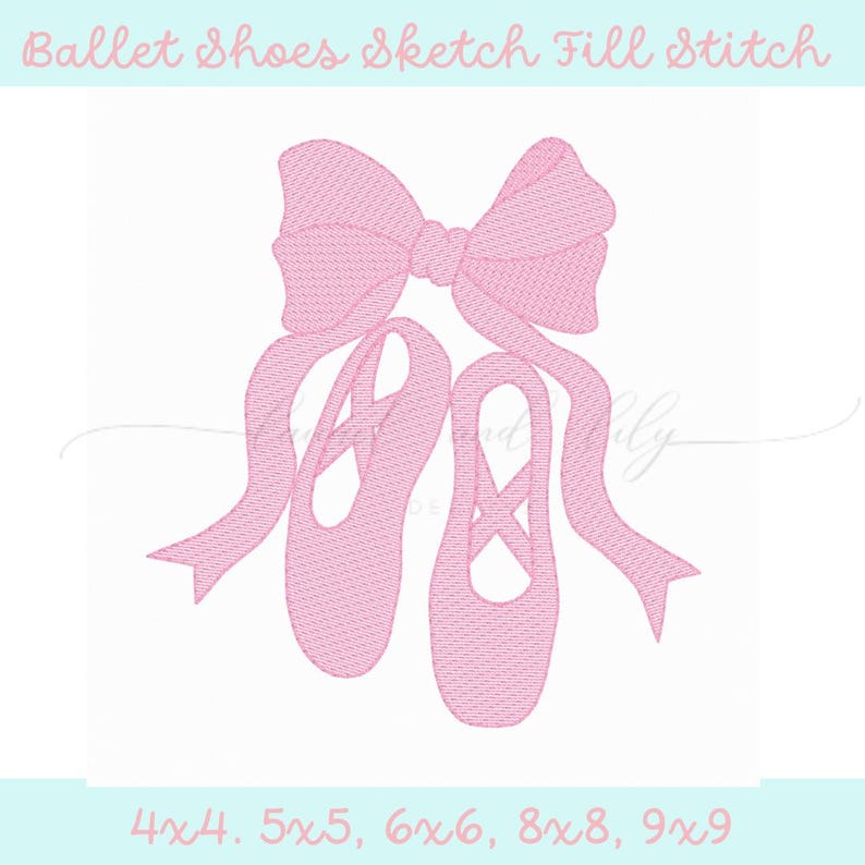 Ballet Embroidery Design, Machine Embroidery Design, Ballet Shoes ...