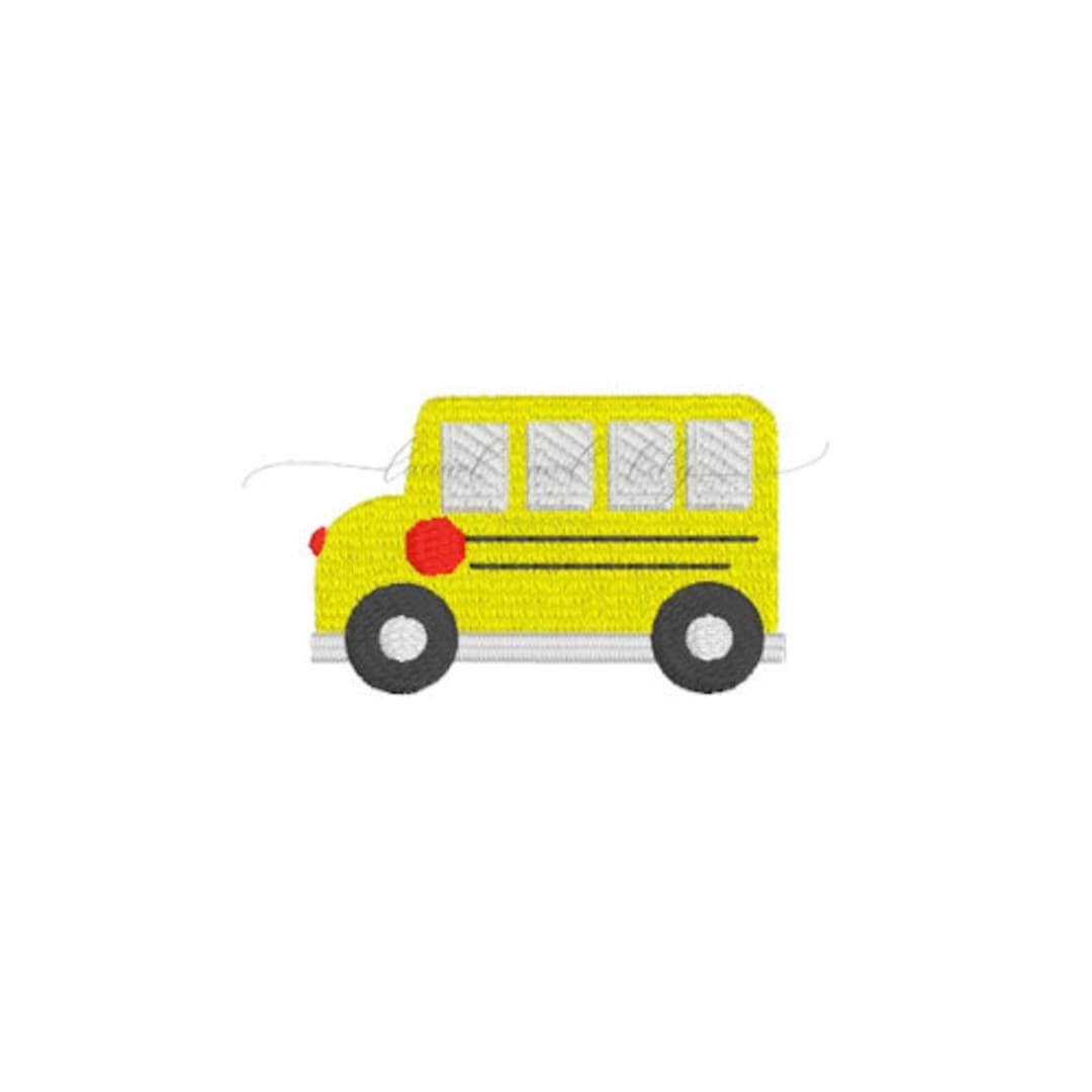 Mini School Bus, Machine Embroidery Design, Bus Mini Fill, Mini Fill ...