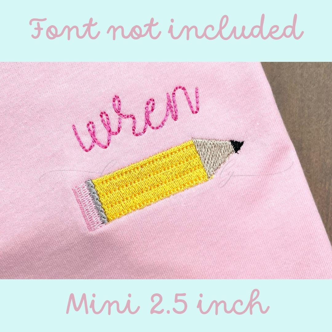 Mini Pencil Embroidery, Machine Embroidery Design, Pencil Mini Fill ...