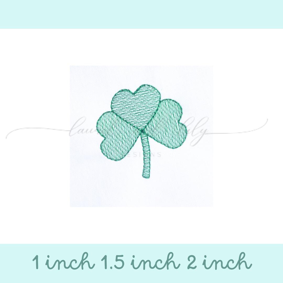 Mini Shamrock Sketch Embroidery Design, Machine Embroidery Design, St ...