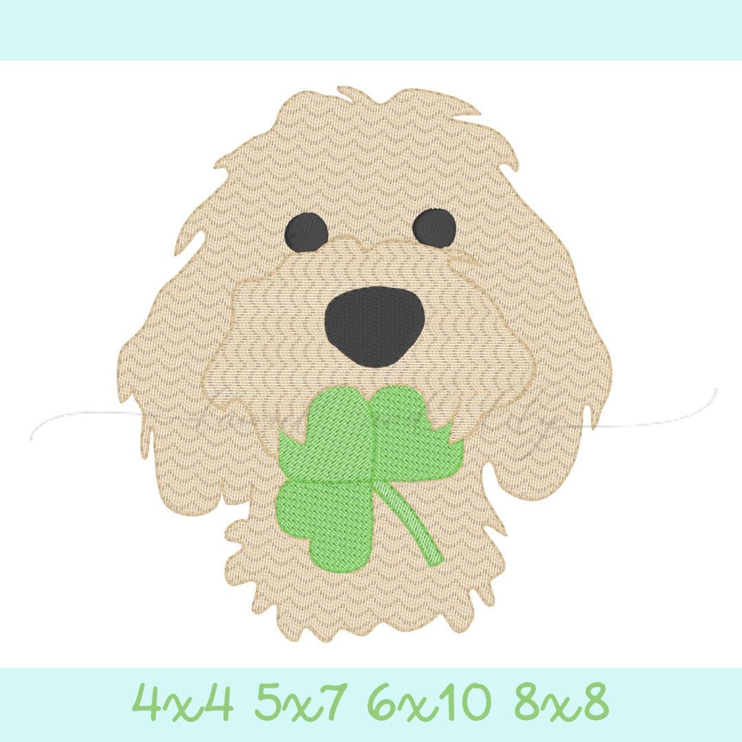 St Patricks Day Goldendoodle, Labradoodle Embroidery, Machine ...