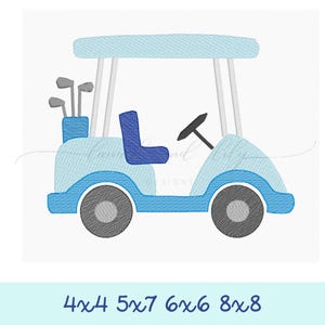 Golf Cart Embroidery, Machine Embroidery Design, Golf Cart Sketch Fill ...