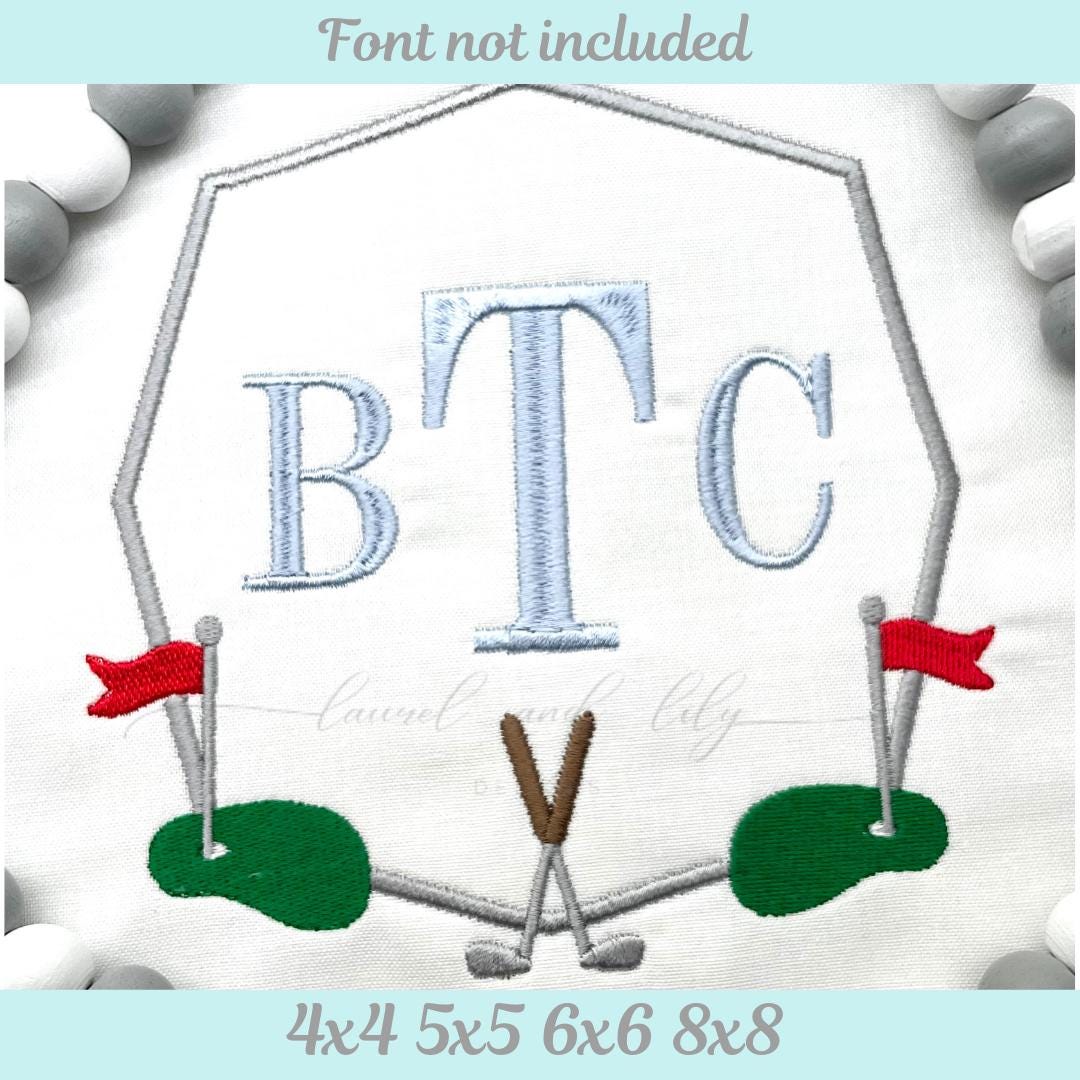 Golf Embroidery Frame, Machine Embroidery Design, Boy Monogram Frame ...