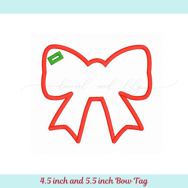 Bow Bag Tag, in the Hoop Embroidery, Machine Embroidery Design, ITH ...