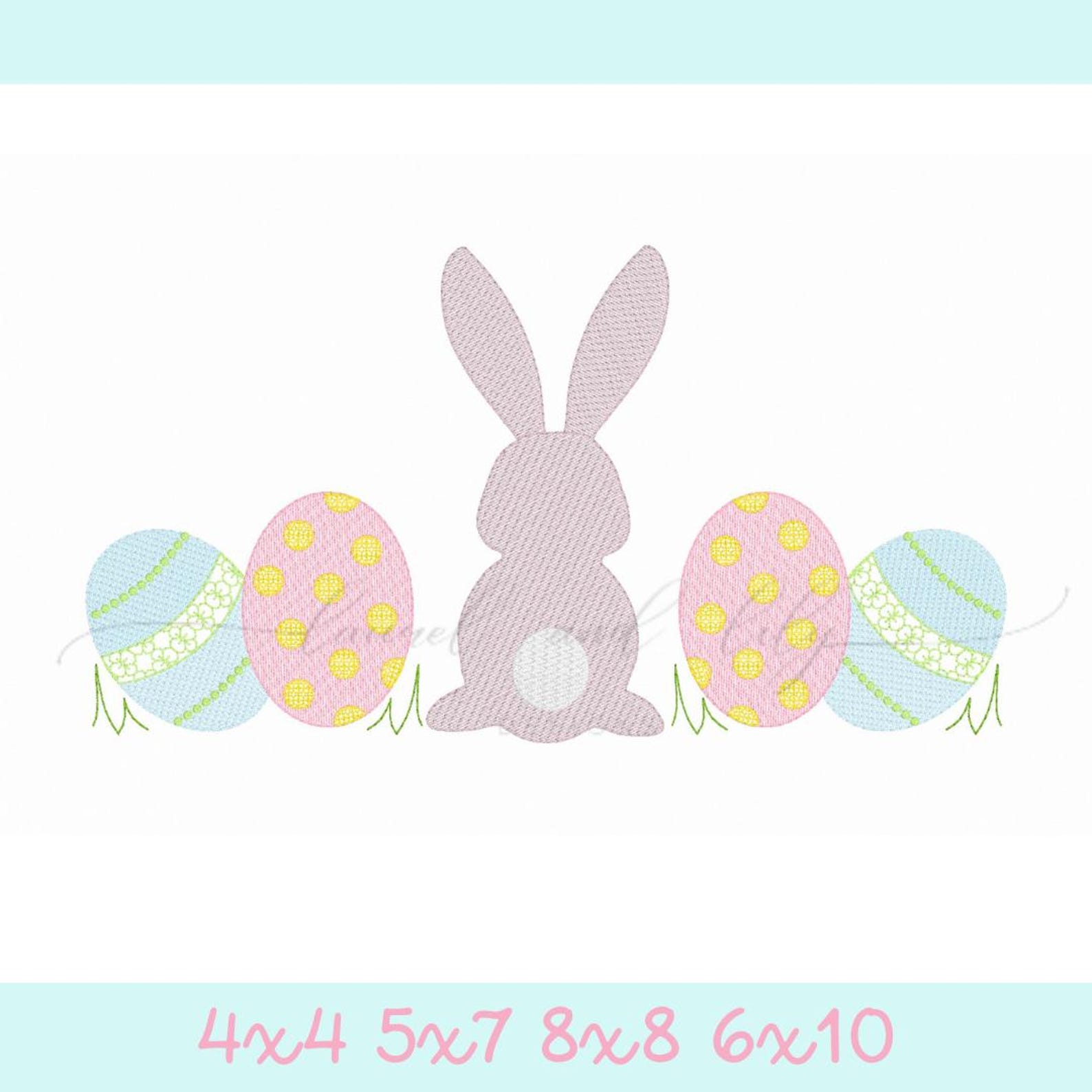 Easter Embroidery Design, Machine Embroidery, Bunny Rabbit Sketch Fill Stitch, Easter Bunny ...