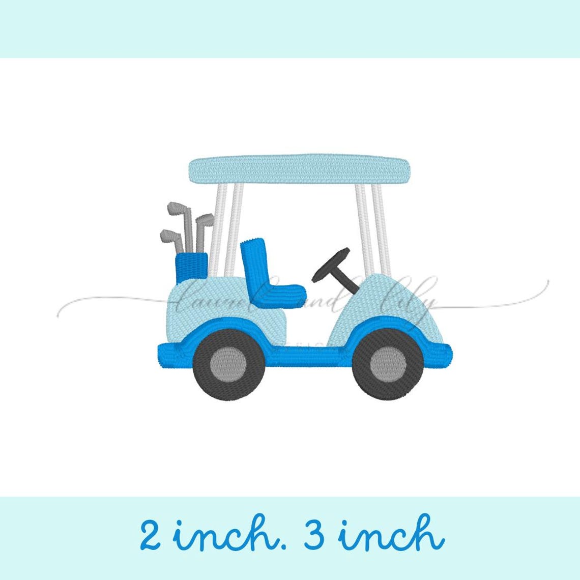 Mini Golf Cart Embroidery, Golf Cart Design, Fill Stitch, Machine ...