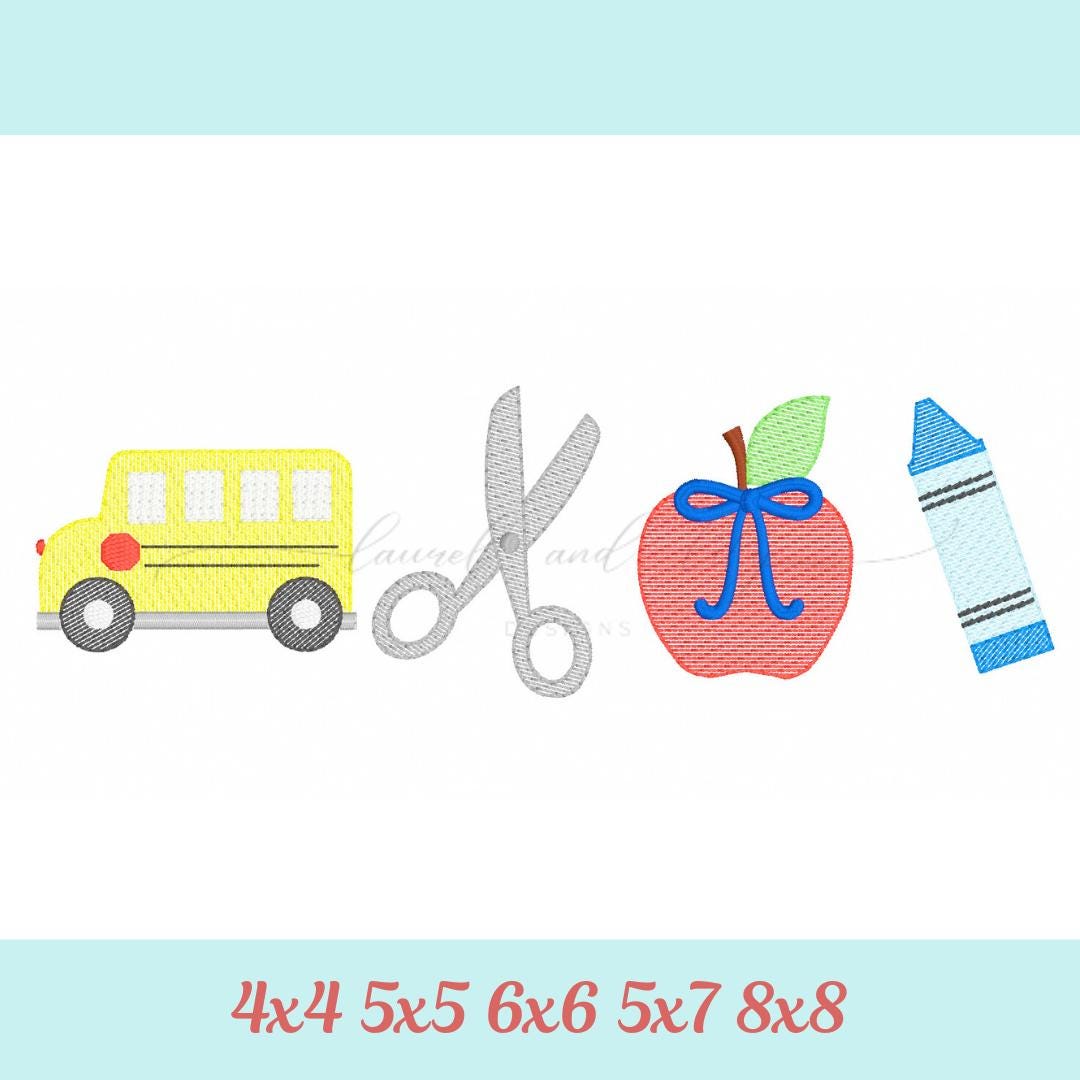 School Embroidery Design, Machine Embroidery, Girls School Embroidery ...