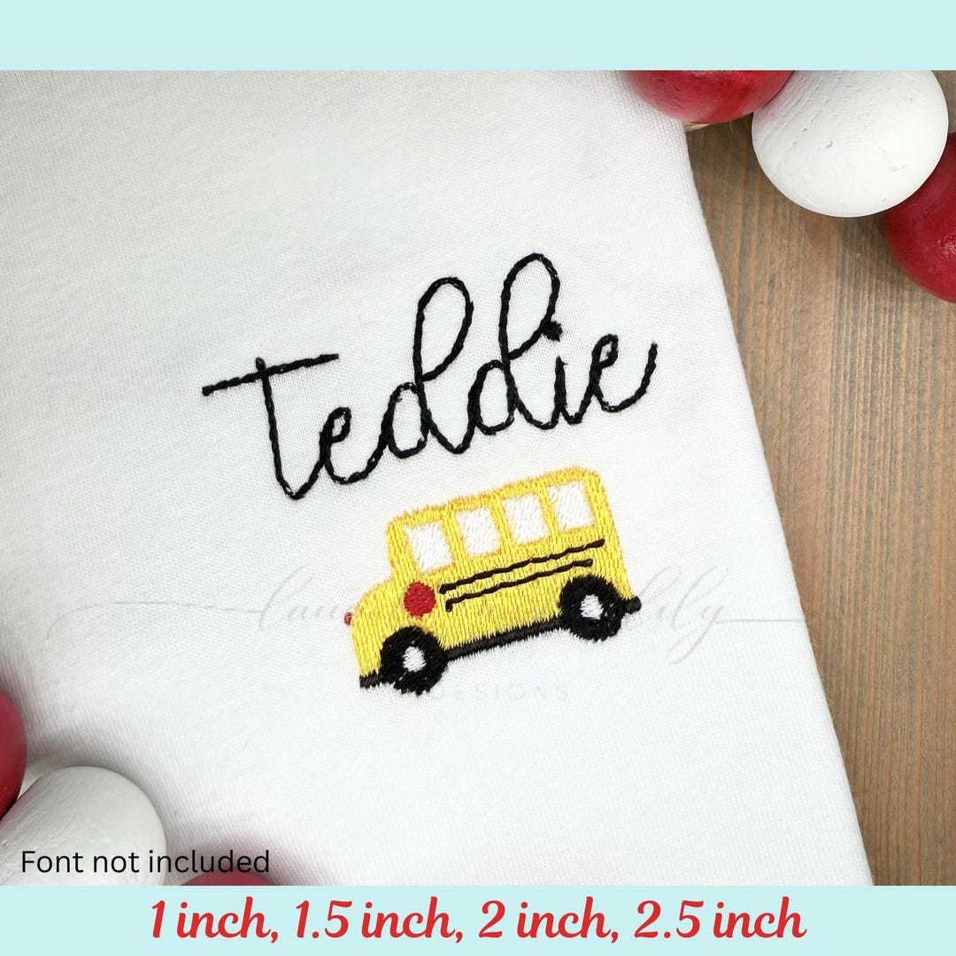Mini School Bus Machine Embroidery Design (digital Download) - Etsy