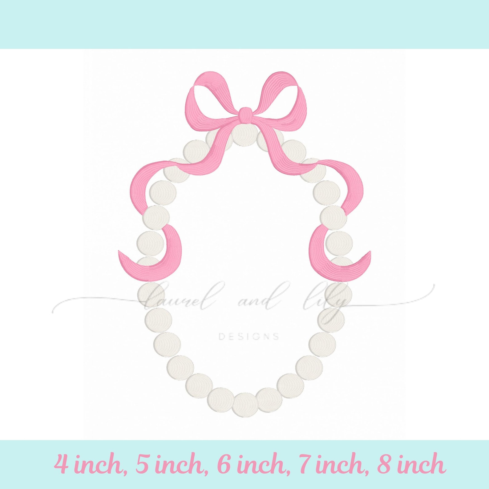 Bow Monogram Frame, Machine Embroidery Design, Long Tail Bow Frame ...