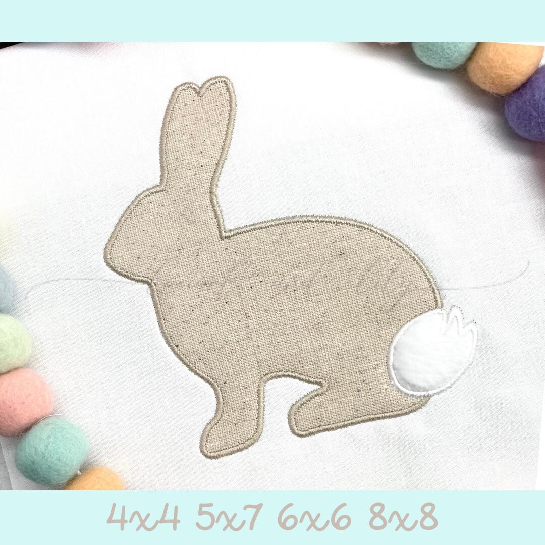 Rabbit Applique Machine Embroidery Design: Easter Bunny Silhouette ...