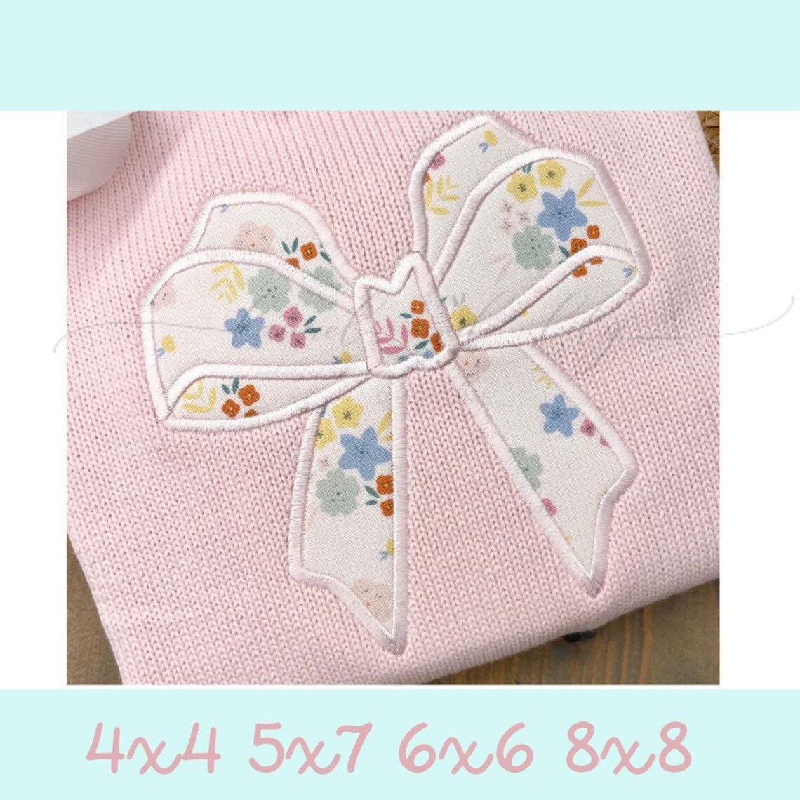 Bow Applique, Machine Embroidery Design, Satin Stitch Bow, Long Tail ...