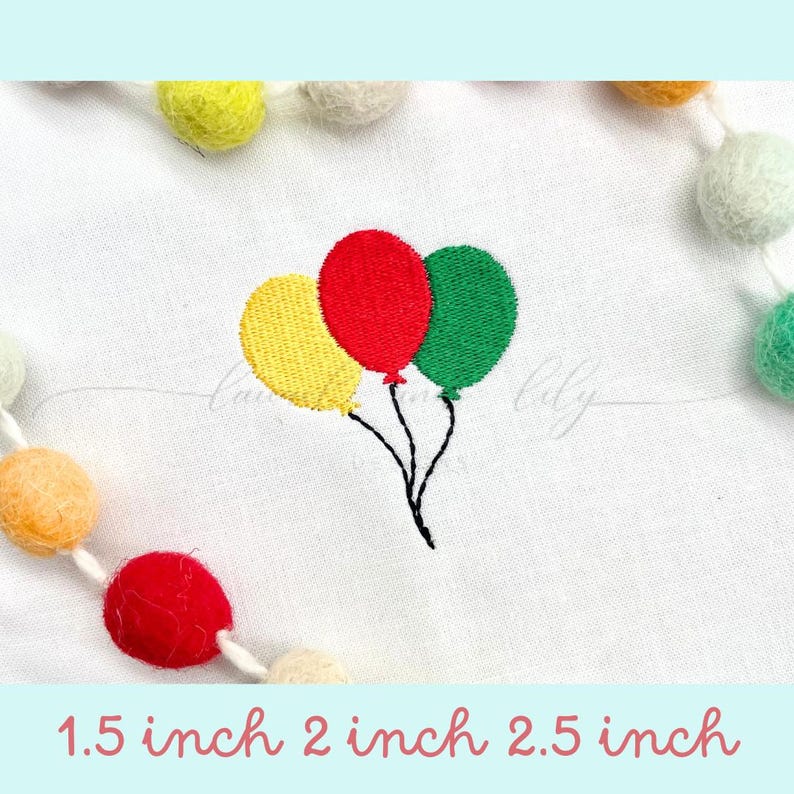 Balloon Embroidery Design, Machine Embroidery Design, Balloon Trio ...