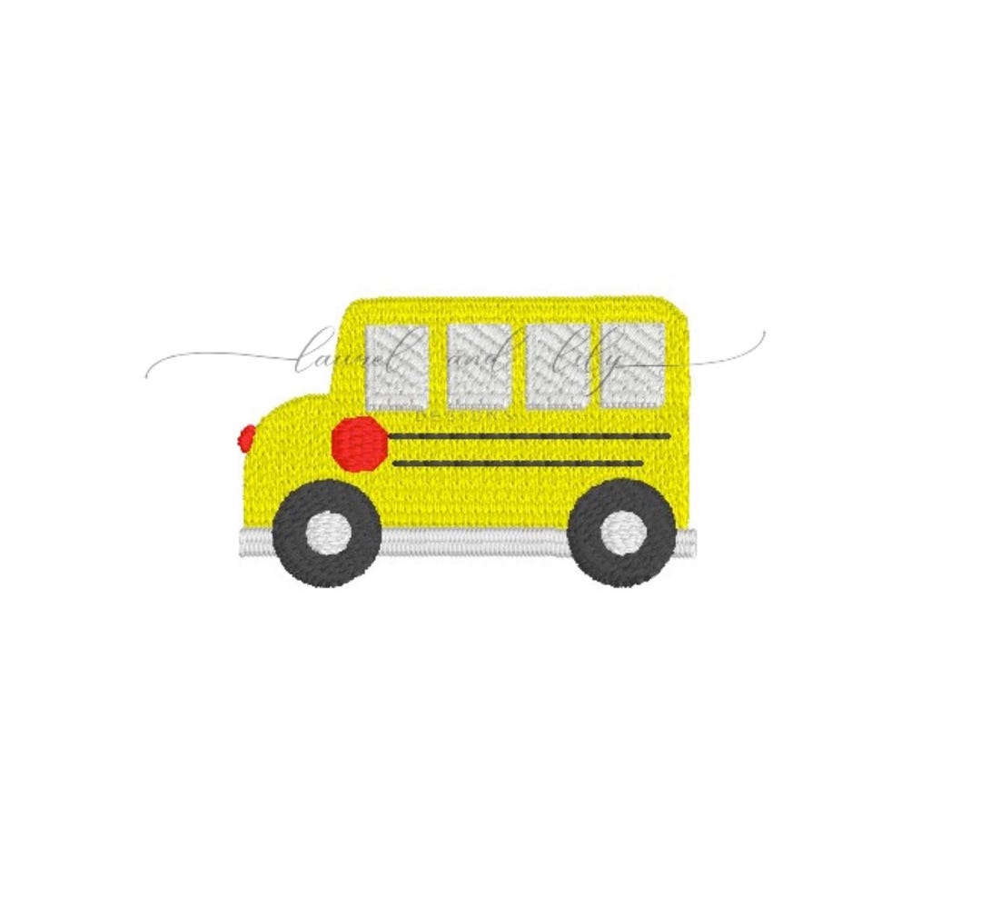 Mini School Bus, Machine Embroidery Design, Bus Mini Fill, Mini Fill ...