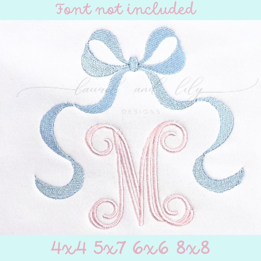 Bow Embroidery Design, Bow Fill Stitch, Machine Embroidery, Coquette ...