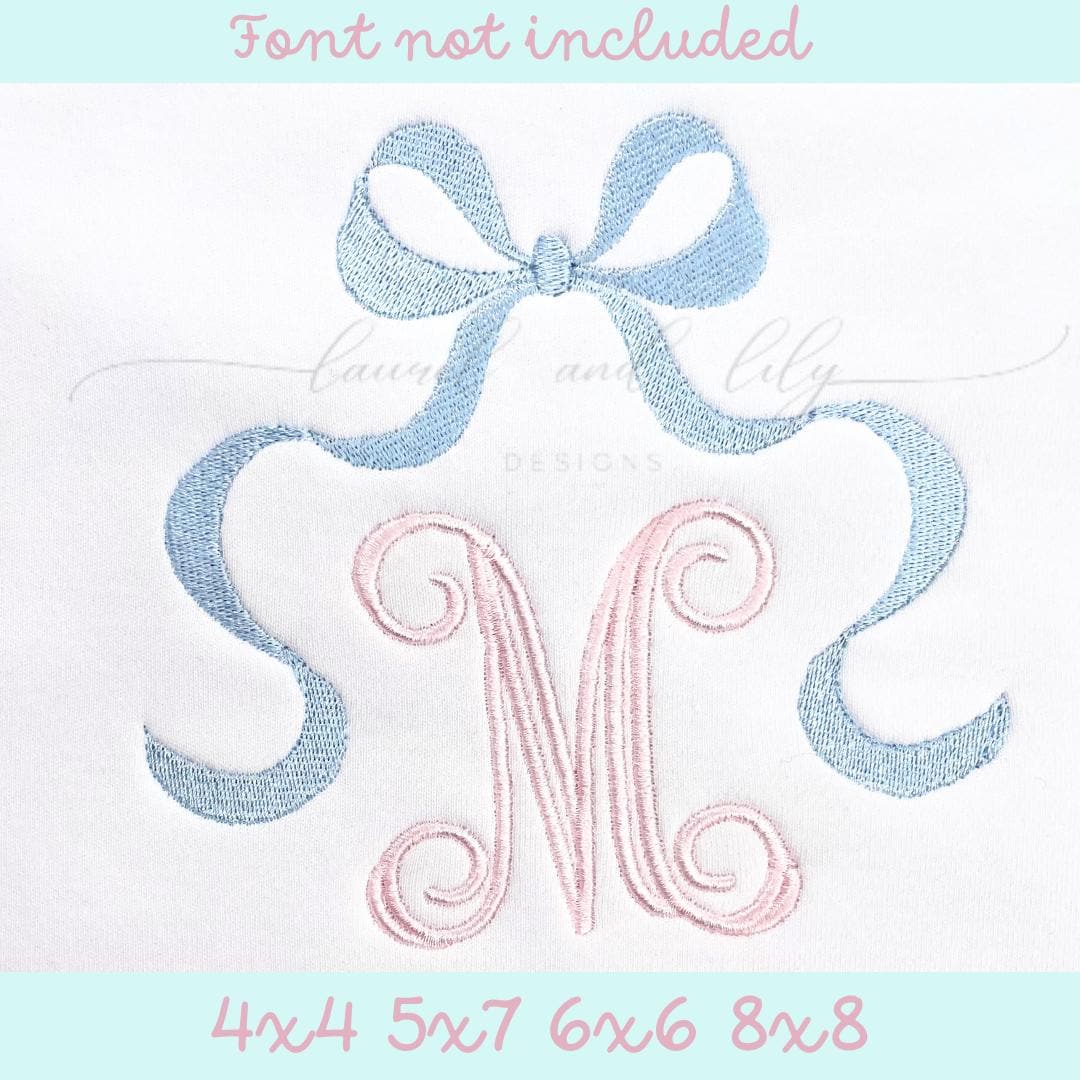 Bow Embroidery Design, Bow Fill Stitch, Machine Embroidery, Coquette ...