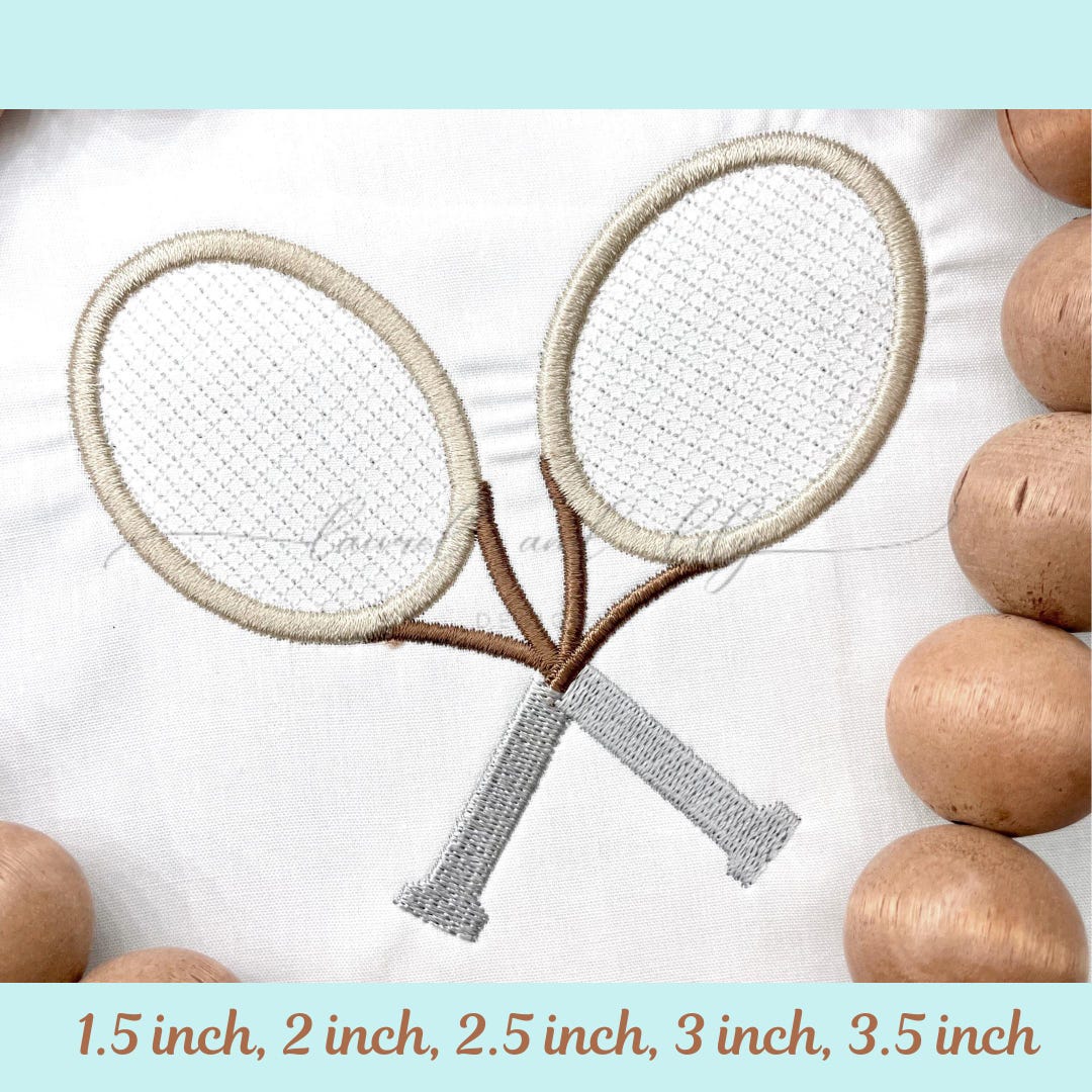 Mini Tennis Rackets Embroidery, Machine Embroidery Design, Small Tennis ...