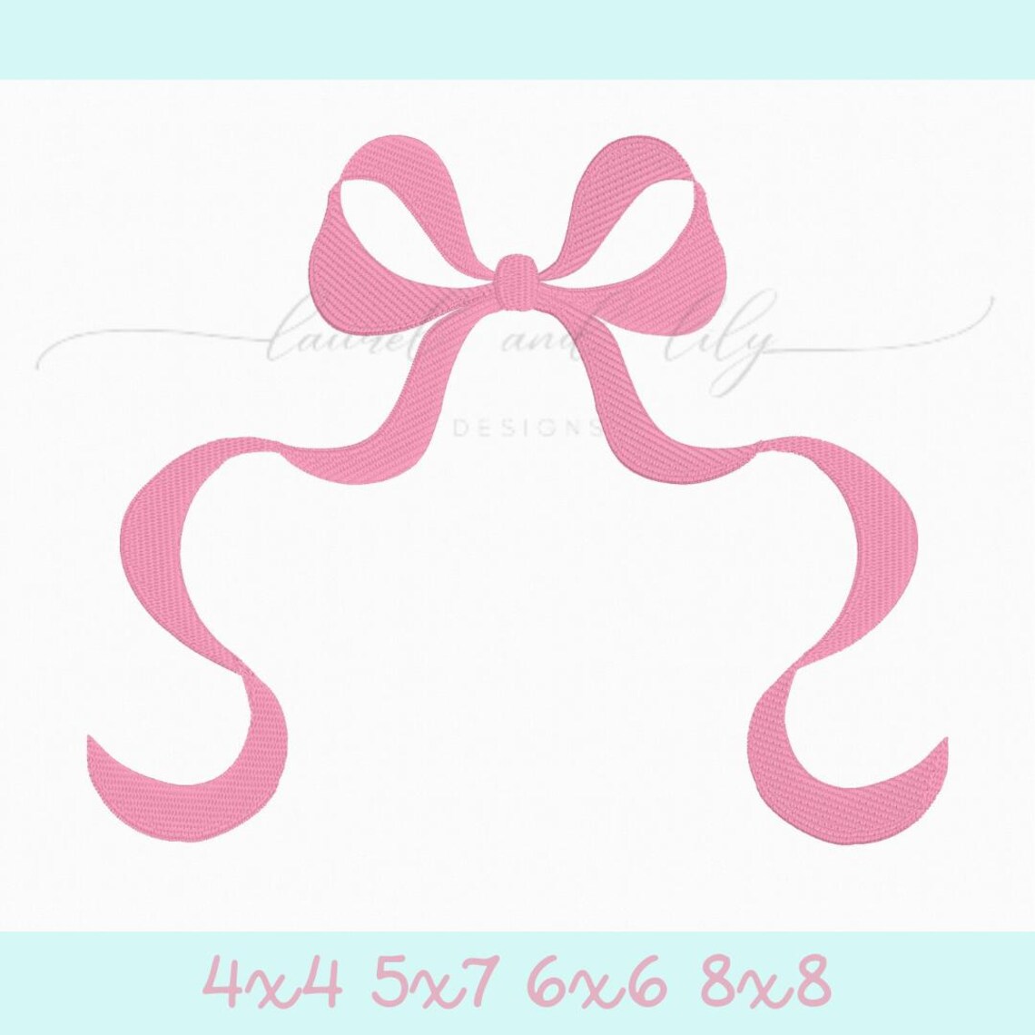 Bow Embroidery Design, Bow Fill Stitch, Machine Embroidery, Coquette ...
