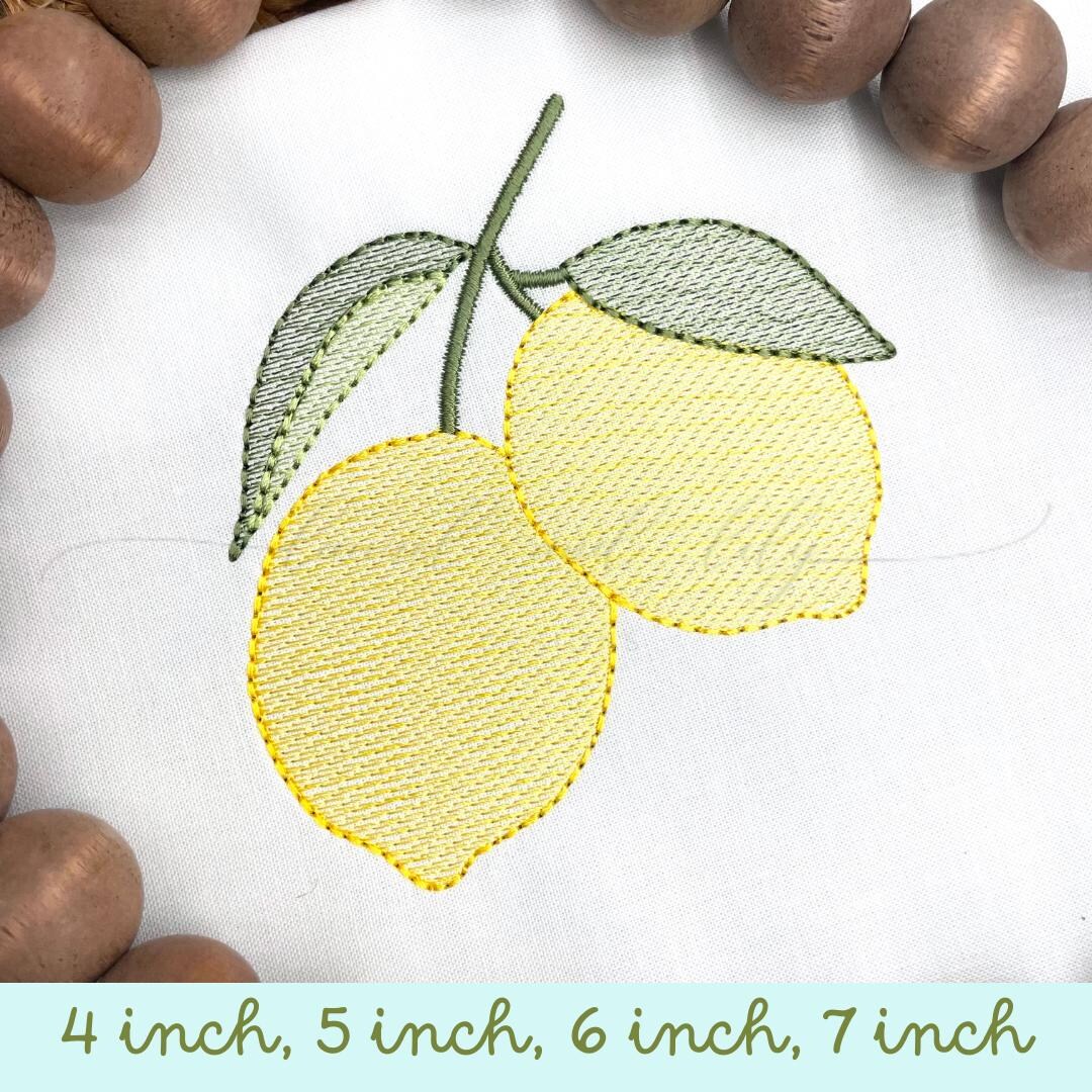 Lemon Embroidery, Lemons Sketch Fill Stitch, Machine Embroidery Design ...