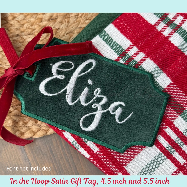 Gift Tag in the Hoop, Machine Embroidery Design, ITH Stocking Tag ...