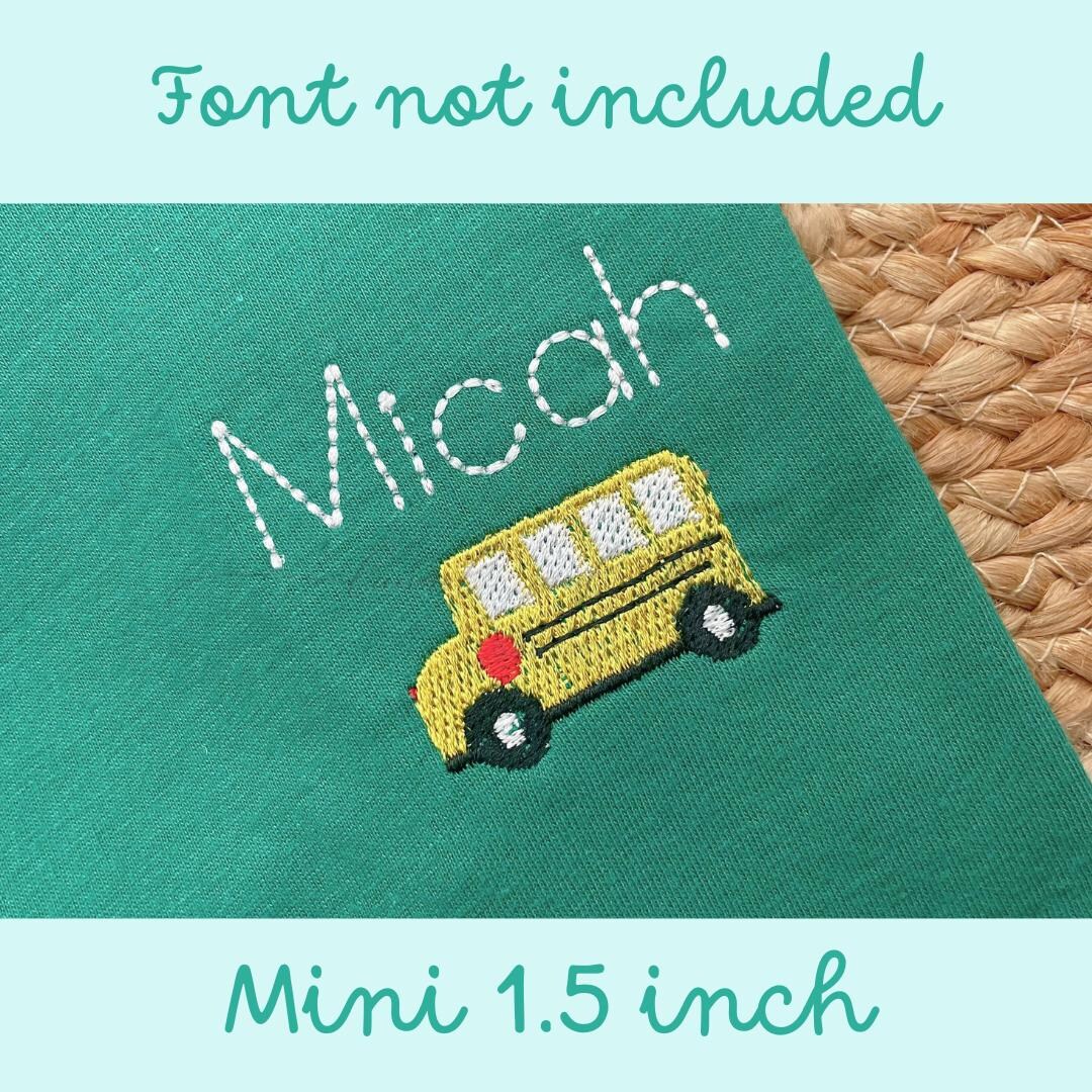 Mini School Bus, Machine Embroidery Design, Bus Mini Fill, Mini Fill ...