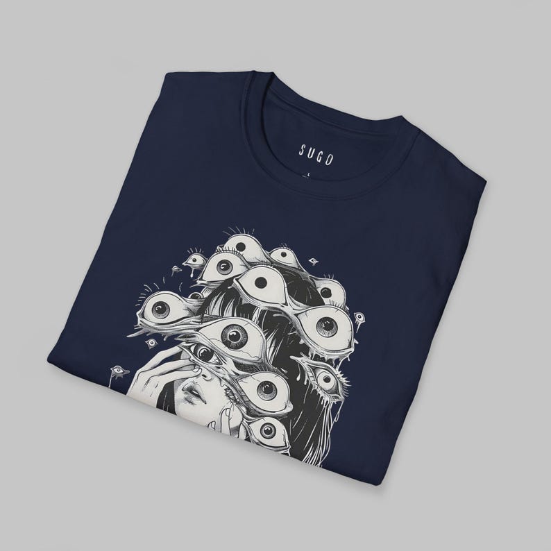 Eyeball Goth Girl T-shirt Weirdcore Cloth Alternative Grunge Style Edgy ...