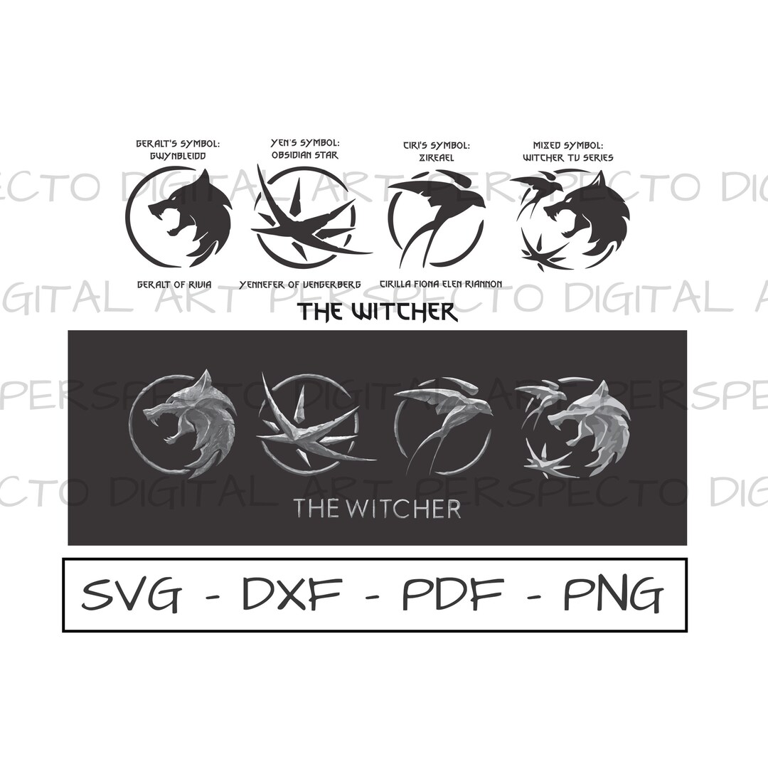 The Witcher Logo Vector Svg, Witcher Metallic Grey Colored Logo, Geralt ...