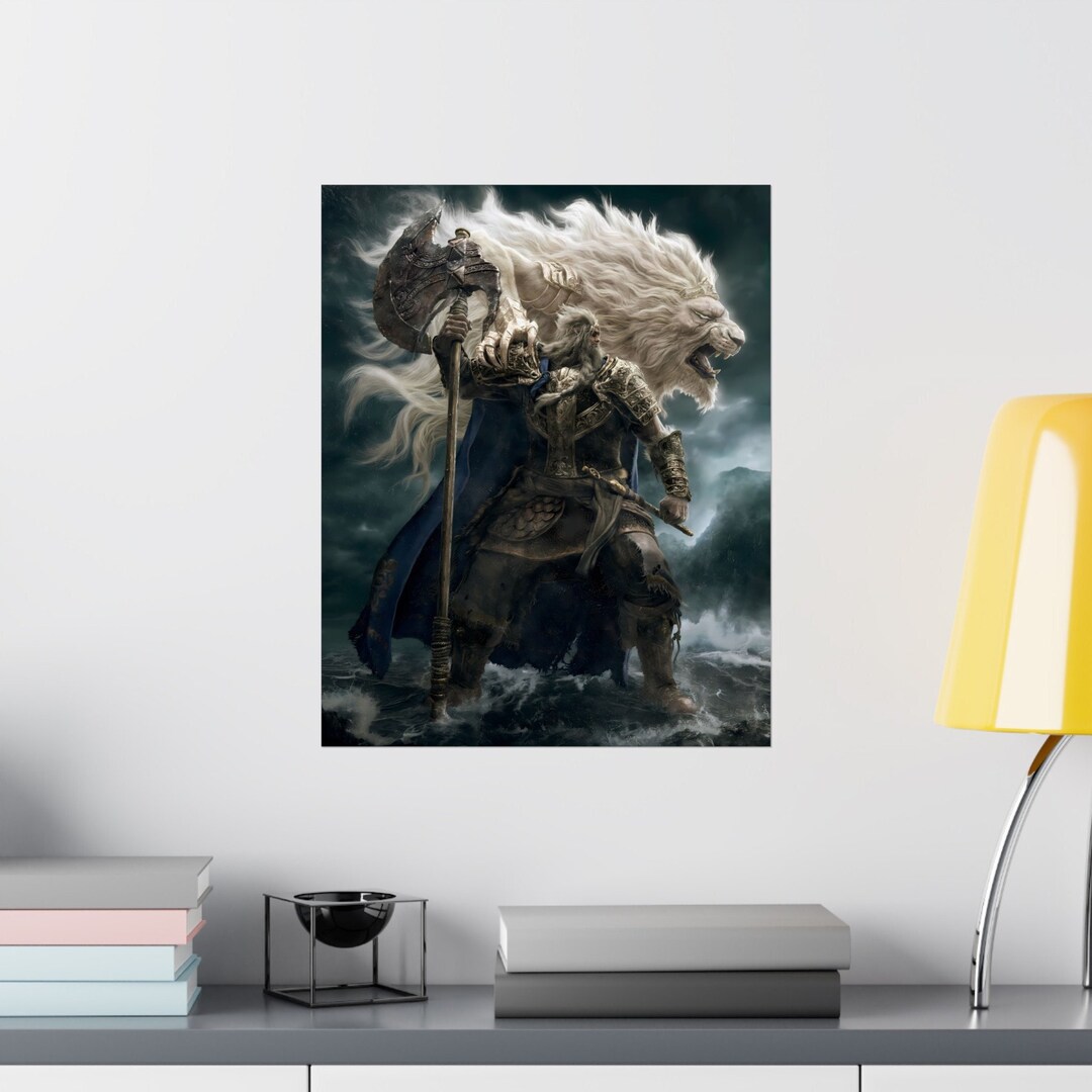 Elden Ring Godfrey Canvas Poster, Elden Ring Bosses Poster, Elden Ring ...