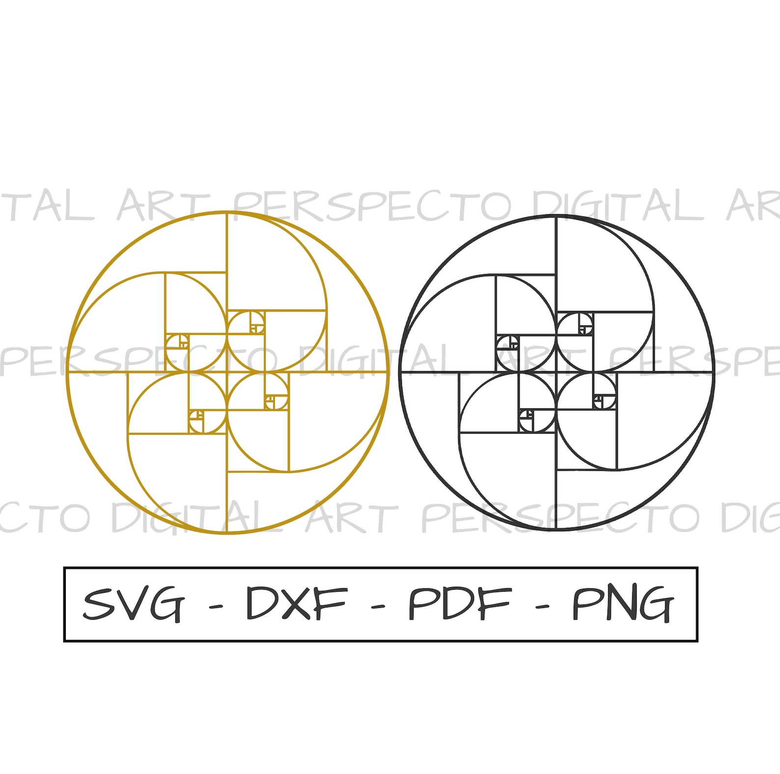 Golden Ratio Circle Drawing Vector Svg, Fibonacci Spiral SVG, Sacred ...