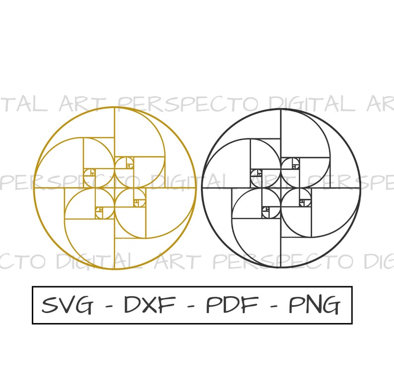Golden Ratio Circle Drawing Vector Svg, Fibonacci Spiral SVG, Sacred ...