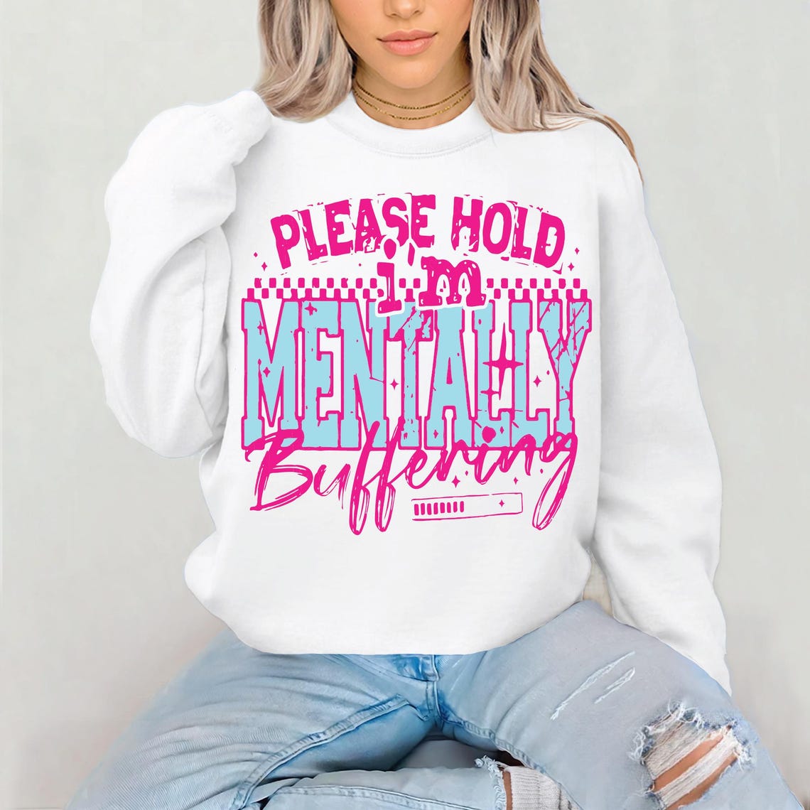 Please Hold I'm Mentally Buffering PNG, Funny Mental Health PNG ...