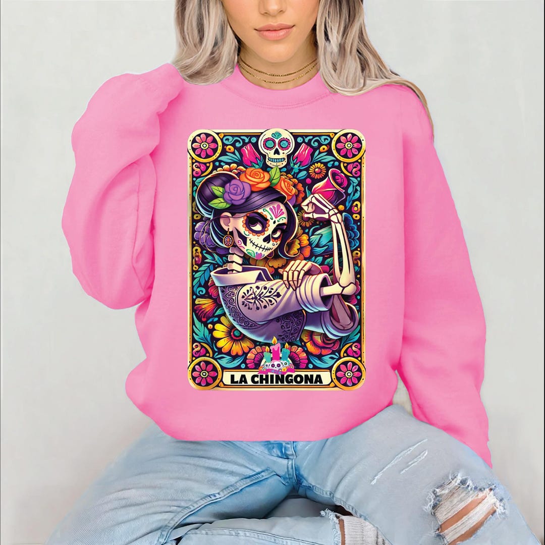 La Chingona Tarot Card SVG PNG, Skeleton Flexing Tarot Card Latina ...