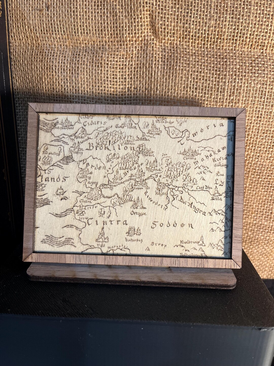 Engraved the Witcher Map Shelf Sitter - Wooden Fantasy Bookshelf Decor ...