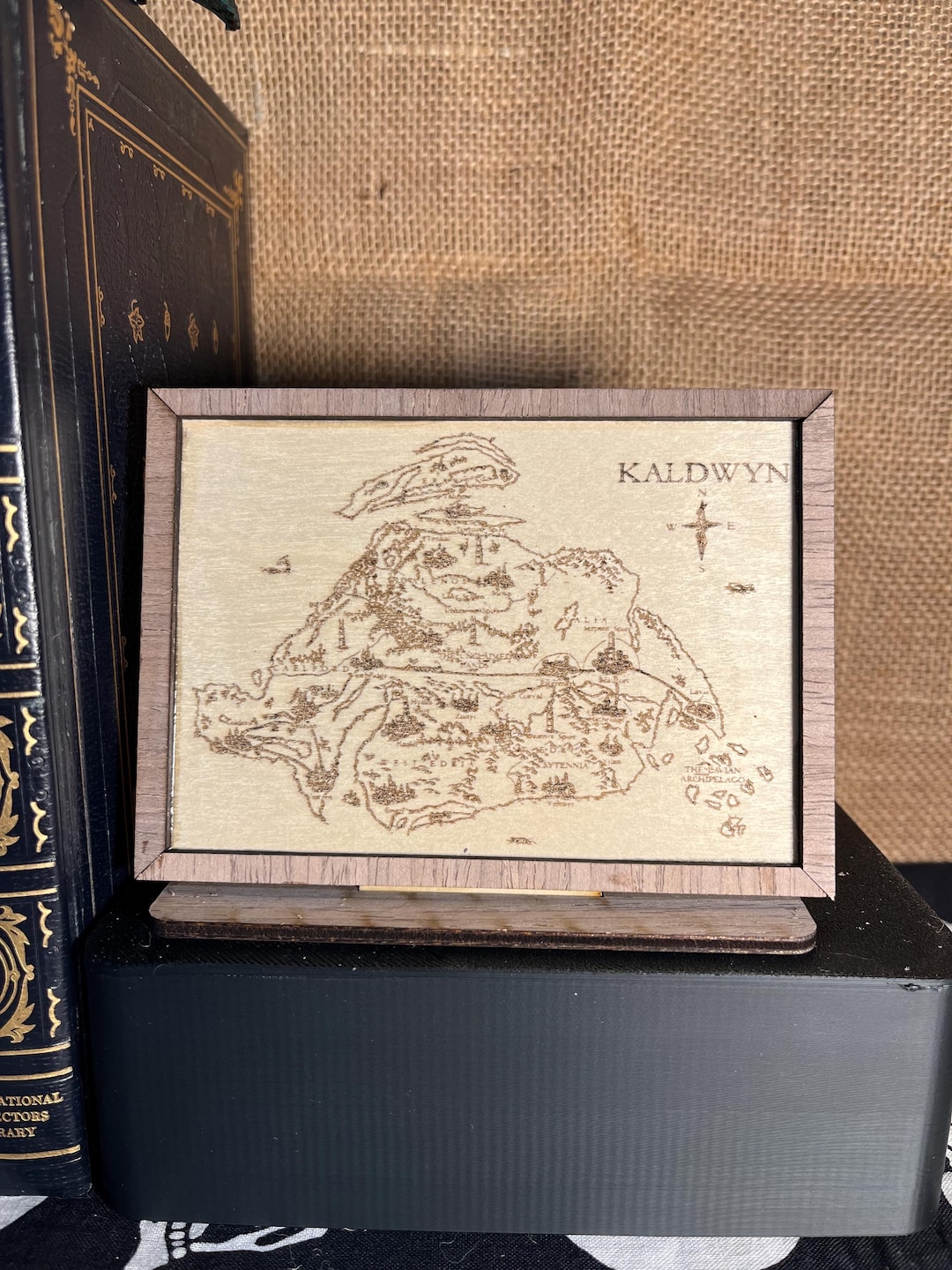 Engraved Arcane Ascension Kaldwyn Map Shelf Sitter - Wooden Bookshelf ...