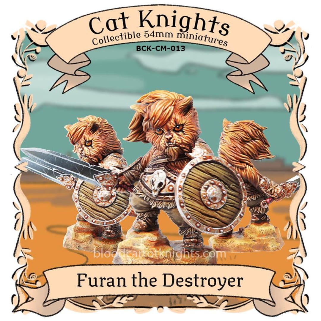 Furan the Destroyer Barbarian Cat Figure 54mm Scale Resin Miniature - Etsy