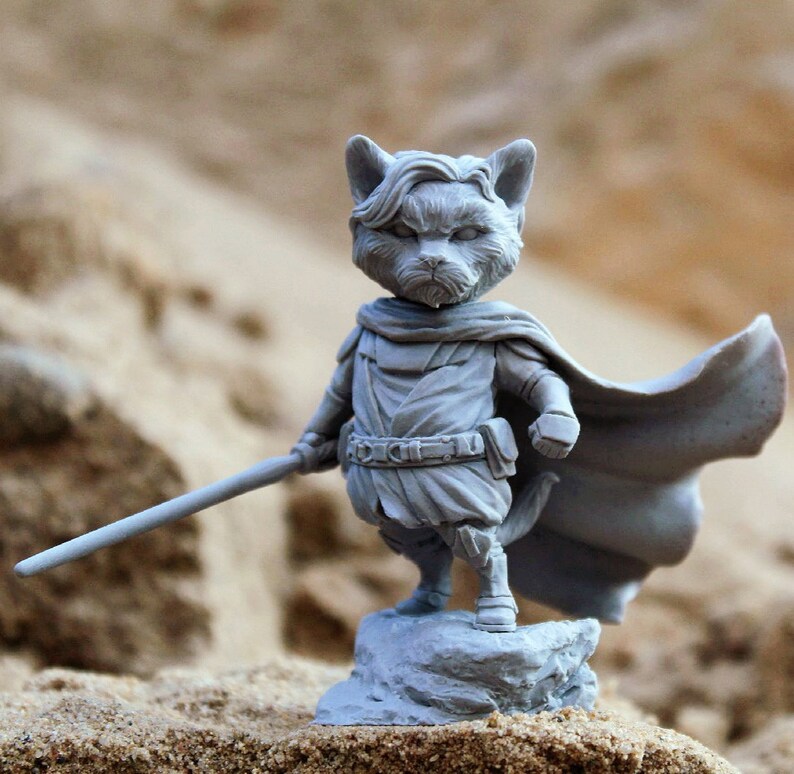 General Catobi | Jedi Cat Knight Figure - 54mm Scale Resin Miniature ...