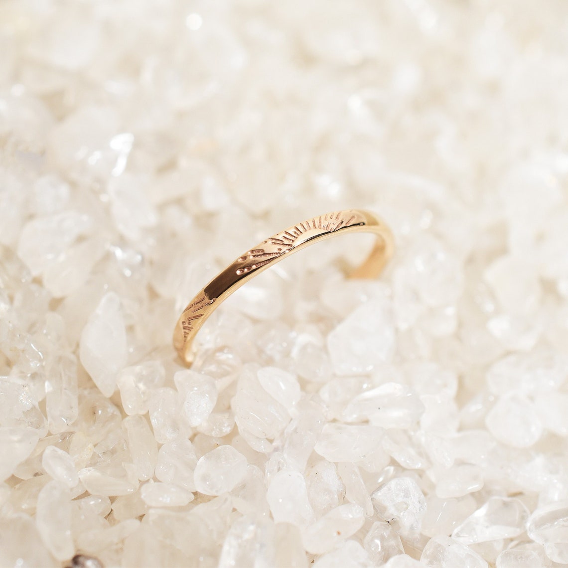 Handmade 14k Gold Sunshine Ring: 2mm Sunburst Wedding Band - Etsy