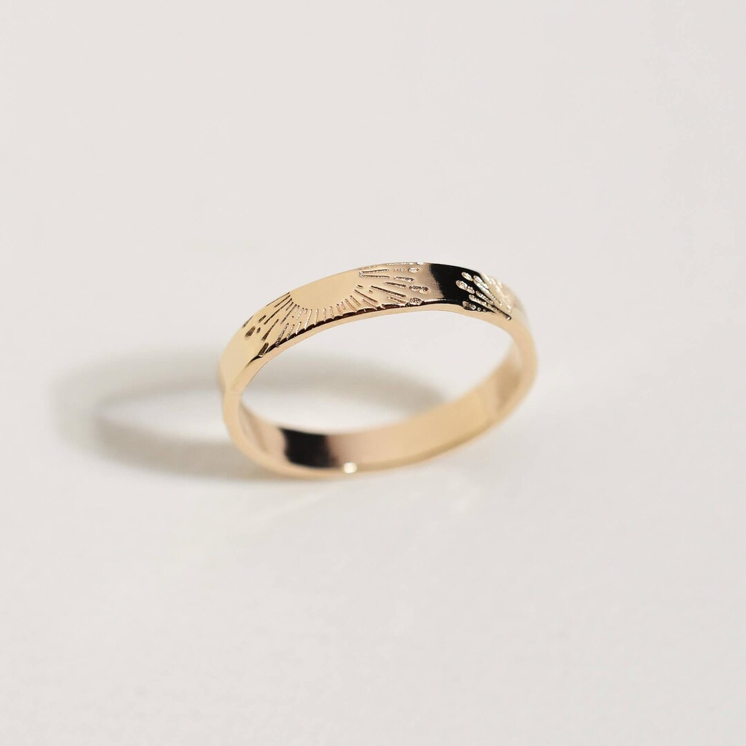 Luxe Sunshine Ring 3mm 14k Yellow Gold, Sun Ring, Symbolic Ring ...