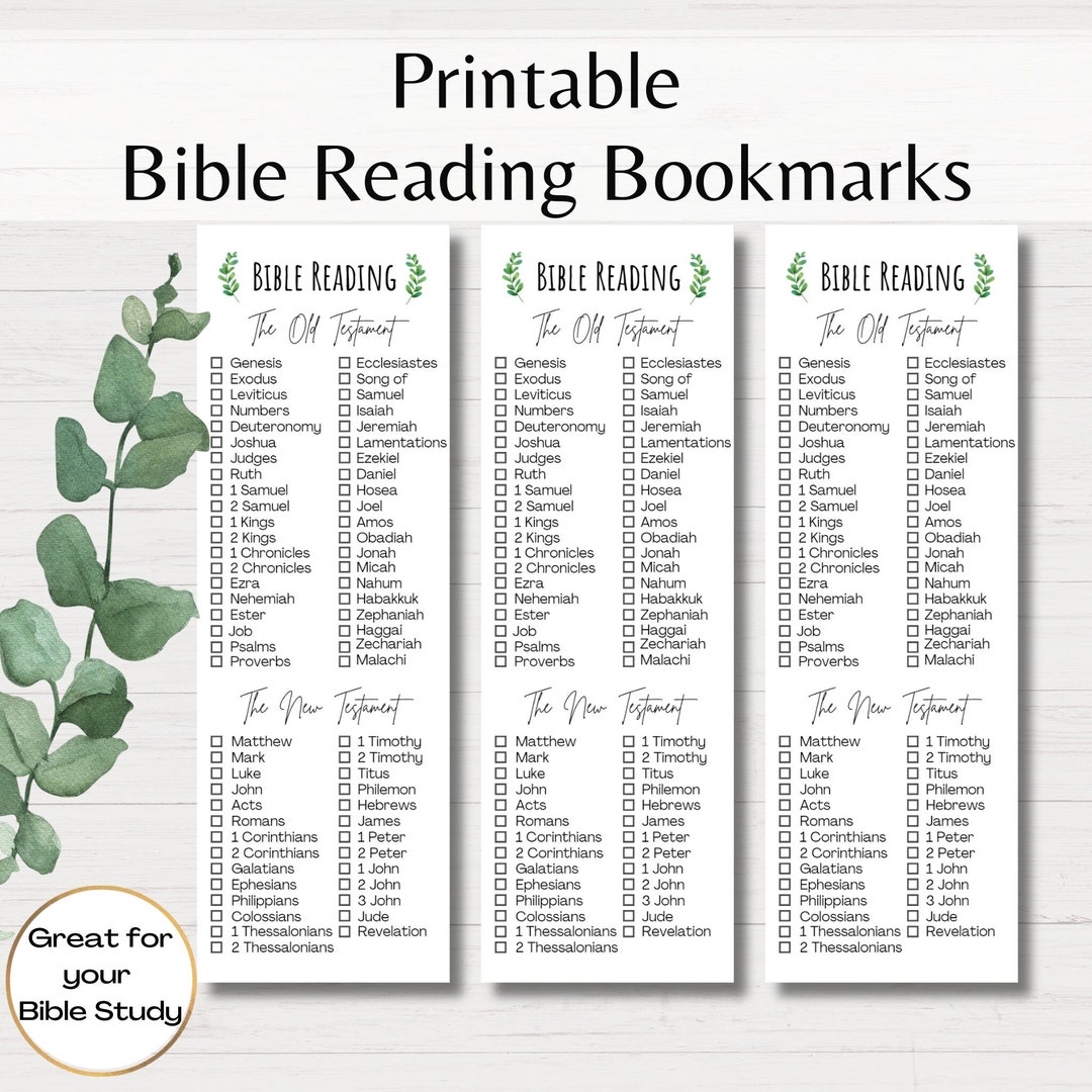 Printable Bible Bookmarks With Check off Box, Memorize Bible Books ...