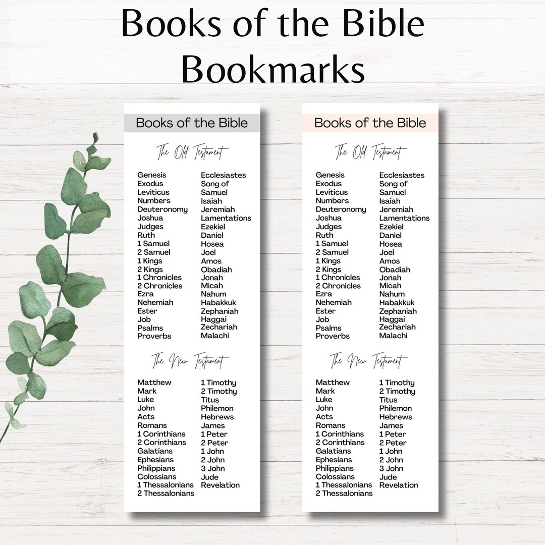 Books of the Bible Bookmarks, Bible Study for Adults and Kids ...