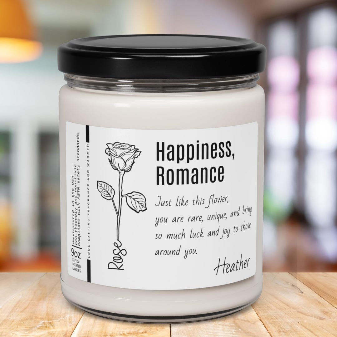 Personalized Candles, June Birth Flower Candle, Birthday Gift, Rose ...