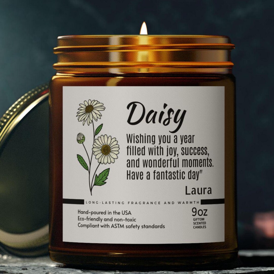 Birth Flower Candles, Personalized Birth Month Candles, April Birthday ...