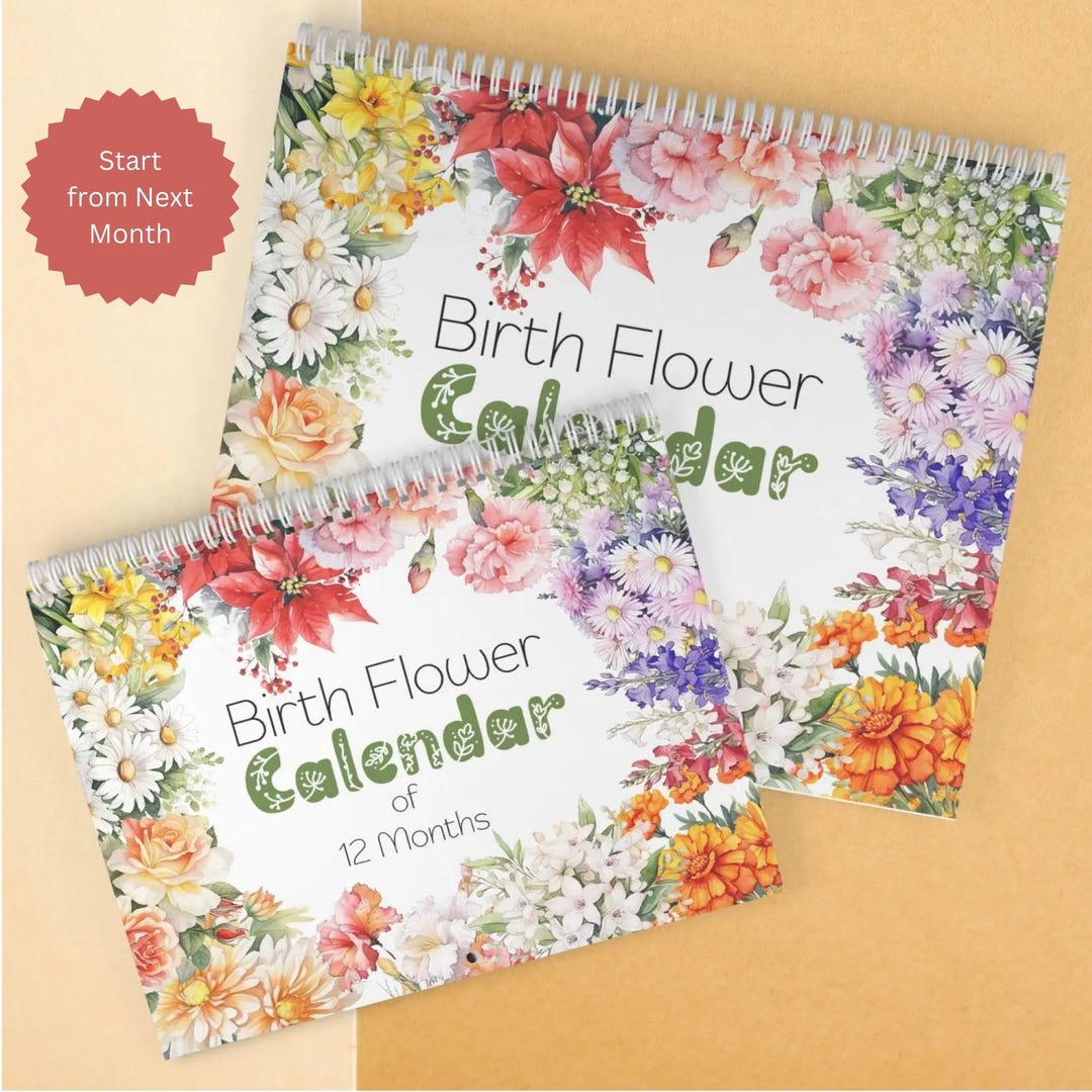 Wall Calendar Birth Month Flower Calendar Office Supplies Gift for ...